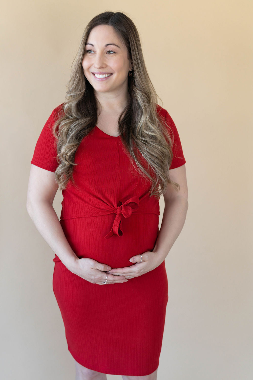 Robe LIANE - rouge scarlet – ROSE MATERNITÉ